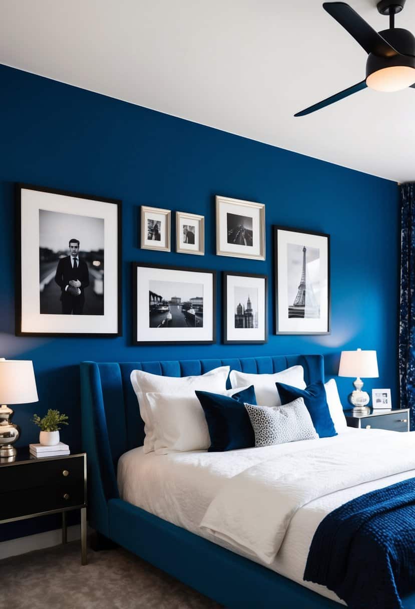 20 Elegant Royal Blue, Black and Silver Bedroom Decor Ideas - Apartment ...