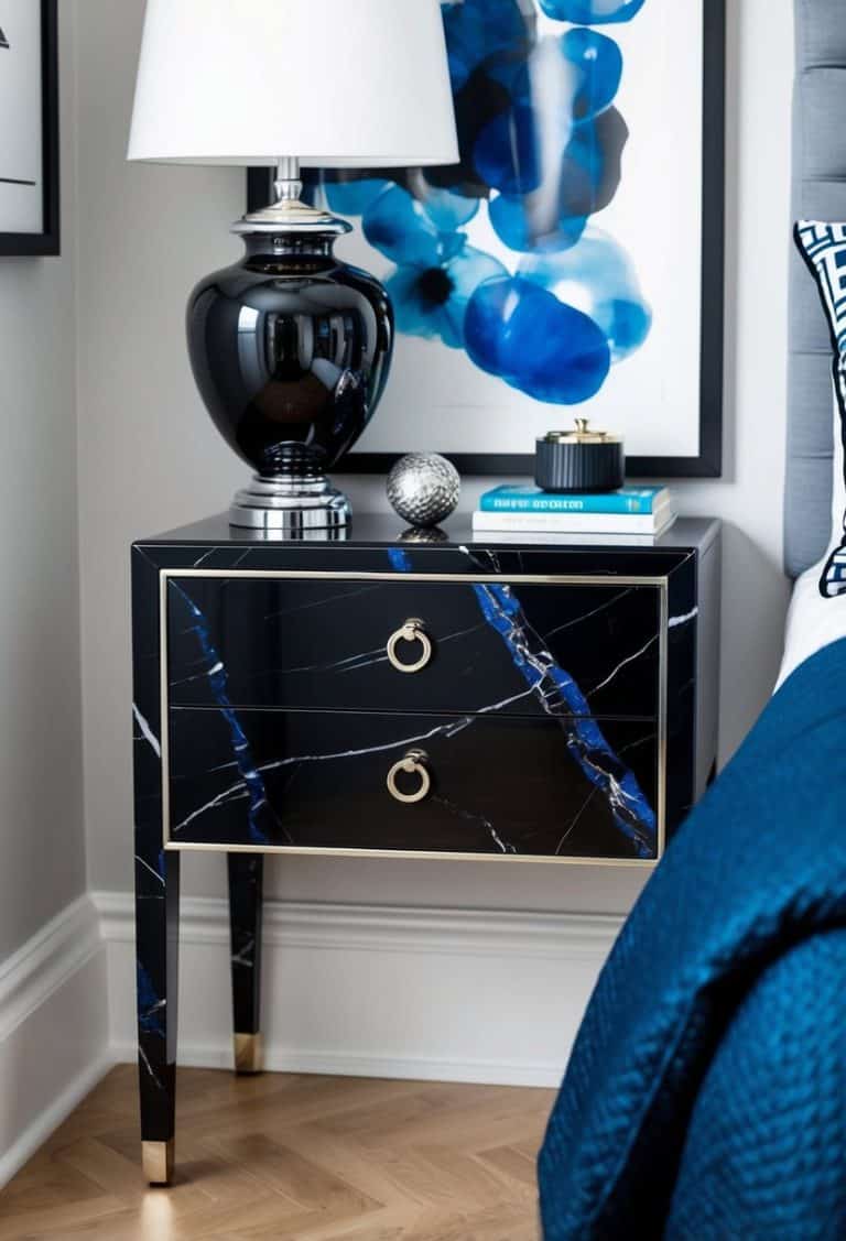 20 Royal Blue Black and Silver Bedroom Decor Ideas: Elegant Glamour ...