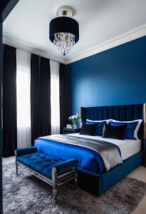20 Elegant Royal Blue, Black and Silver Bedroom Decor Ideas - Apartment ...