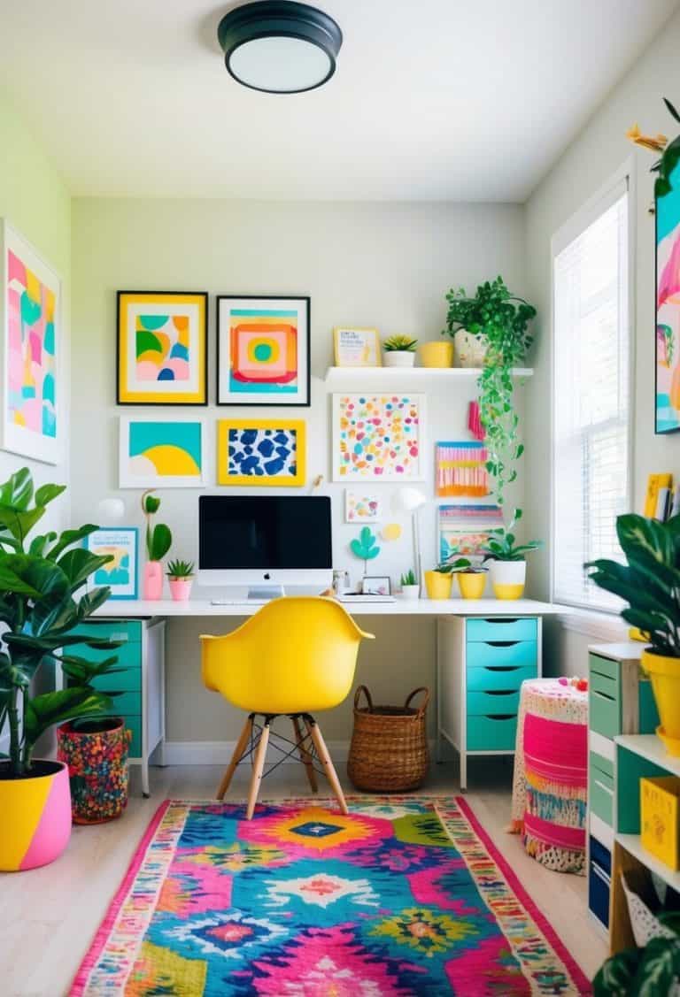 20 Colorful Home Office Decor Ideas - Apartment Notes