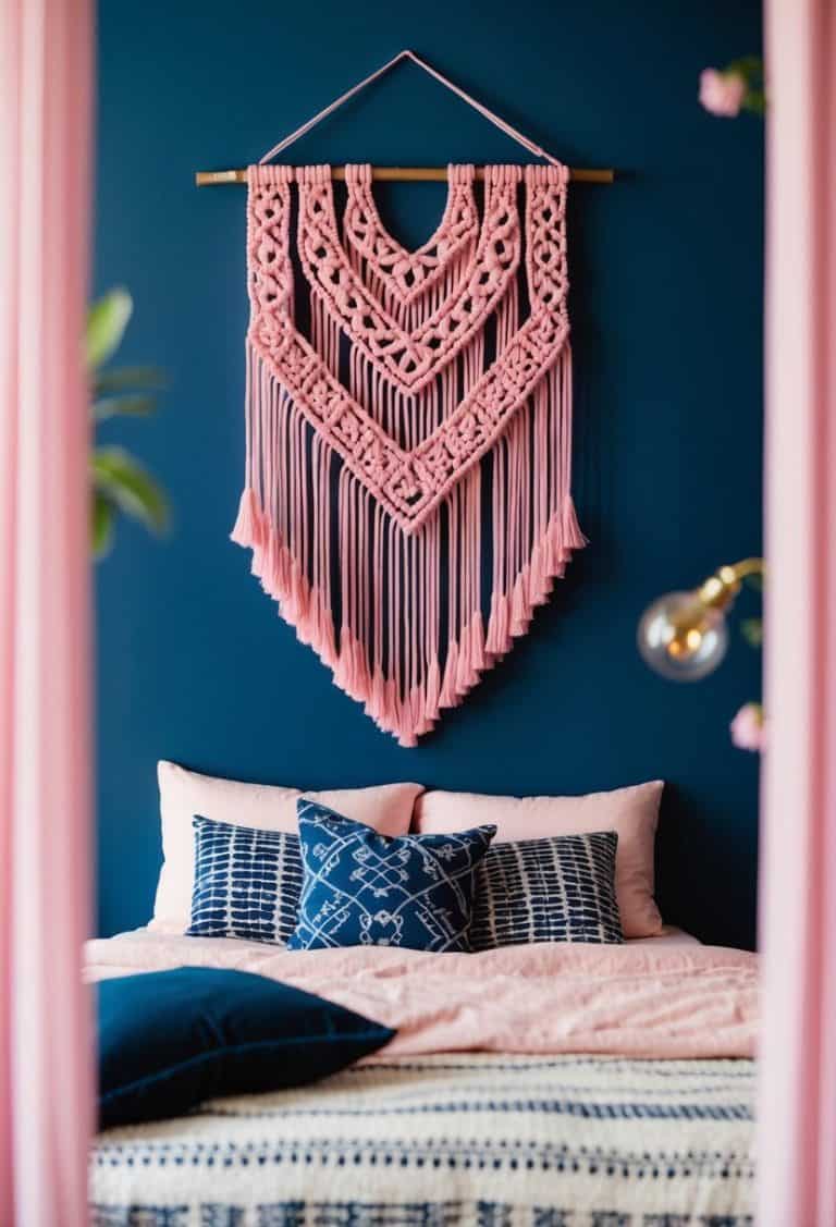 20 Navy Blue and Pink Bohemian Decor Ideas for Bedroom: Cozy Chic ...