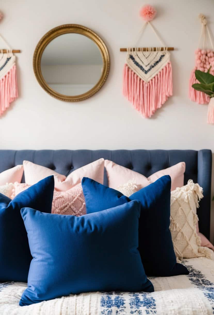 20 Navy Blue and Pink Bohemian Decor Ideas for Bedroom: Cozy Chic ...
