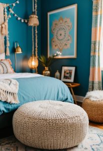 20 Boho Decor for Bedroom with Blue Walls - Apartment Notes